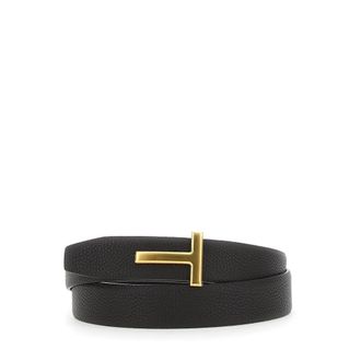 Tom Ford Homme, Accessoires, Brun, Taille: 115 CM Reversible Leather Belt