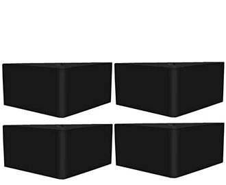 Margit Brandt Black Wood Winkel Moderne Set 4 Füße für Lattenrost, Holz, schwarz, 15 x 15 x 11 cm