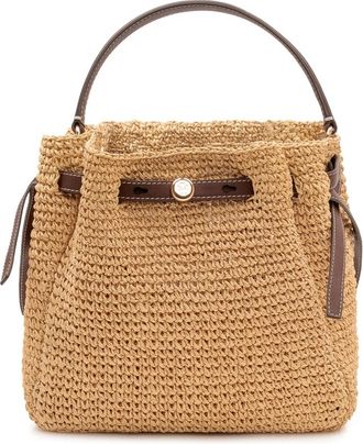 Tory Burch Femme, Sacs, Beige, Taille: ONE Size Romy Straw Buck Bag