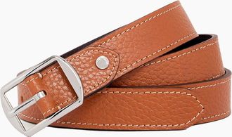 Le Tanneur Damen-Wendegürtel aus genarbtem Leder und mit quadratischer Schnalle
