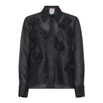 Max Mara Femme, Blouses et Chemises, Noir, Taille: 46 FR Chemise en organza de soie