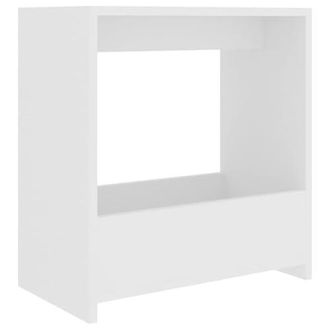 vidaXL Table dAppoint, Table Basse avec Compartiment, Bout de Canap&eacute; avec Rangement Salle de S&eacute;jour Salon, Scandinave, Blanc Bois dIng&eacute;nierie