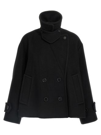 Chlo&eacute; Double-Breasted Wool Coat - Black