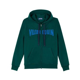 Vilebrequin Homme, Sweatshirts et sweats &agrave; capuche, Vert, Taille: XL Sweat &agrave; capuche en coton logo surpiqu&eacute;