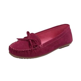 Generic Chaussures &agrave; enfiler d&eacute;contract&eacute;es et confortables pour femme - &Eacute;l&eacute;gantes - Couleur unie - Bout rond - Antid&eacute;rapantes - L&eacute;g&egrave;res - Avec noeud - Pour le