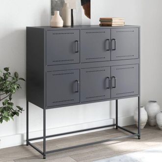 vidaXL Sideboard Anthrazit 100,5x39x107 cm Stahl - Vidaxl