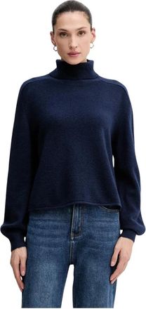 Benetton Pull &agrave; col roul&eacute; - Femme - Pulls - Bleu - Taille: 38 FR