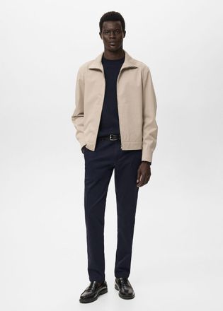 Mango Pantalon Barna slim-fit en serg&eacute; bleu marine - Homme - 42 - MANGO MAN