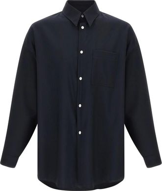 Marni Homme, Chemises, Bleu, Taille: M Chemise &agrave; Manches Longues en Laine Tropicale
