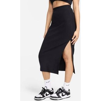 Nike Damen Rock Sportswear Chill Knit Ribbed Midi