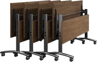 Generic Klappbarer Konferenztisch, mobil mit Rollen und klappbarer Tischplatte f&uuml;r Besprechungen, Arbeitszimmer und B&uuml;ro, inklusive Sichtschutzwand, platzspar