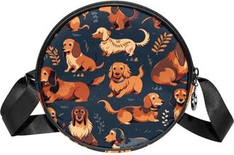 Generic Sac &agrave; bandouli&egrave;re rond pour femme, petit sac &agrave; bandouli&egrave;re avec fermeture &eacute;clair et bretelles r&eacute;glables style d&eacute;contract&eacute; pour femmes et filles