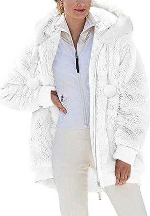 Generic Vestes en polaire pour femme avec fermeture &eacute;clair int&eacute;grale - Sweat-shirt chaud avec capuche pour femmes, manteau cardigan &eacute;pais avec cordon de serra