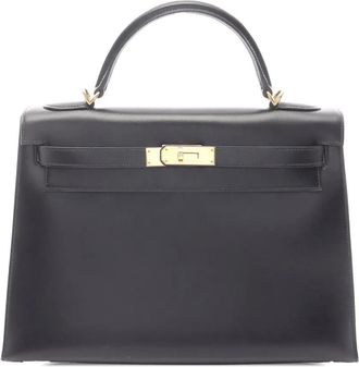 Herm&egrave;s 2005 Box Calf Kelly II Sellier 32 handbag - Schwarz