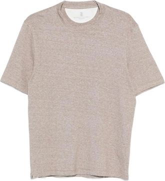 Brunello Cucinelli Homme, Tops, Brun, Taille: XL T-shirt de luxe en jersey &agrave; col rond