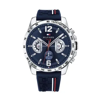 Tommy Hilfiger Homme, Accessoires, Gris, Taille: ONE Size Montre Chronographe Decker