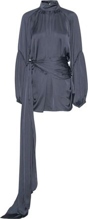 Rotate Rotate Birger Christensen, Femme, Robes, Gris, Taille: 38 FR Robe à col haut et détail de
