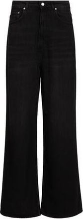 Ganni Jeans aus Baumwollmischung mit weitem Bein in Schwarz