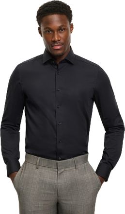 Olymp Herren Oberhemd Langarm 202584,Twill,Level 5 Body fit (15.05.2015 - F16),Royal Kent,schwarz 68,43