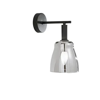 Luce-Ambiente-Design Weizen Black Metal and Chrome Glass Wall Light