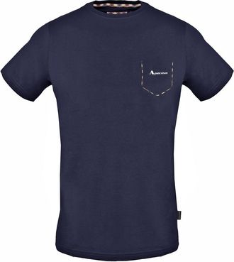 Aquascutum T-Shirt Aquascutum Pour Homme en Bleu Marine
