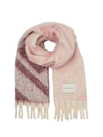 Tom Tailor Damen 1047931 Schal mit Fransen, 38754-Berry Geometric Scarf, One Size