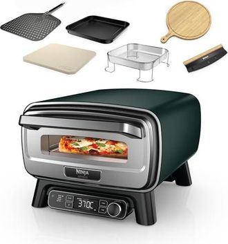 Ninja Ninja Artisan Four &agrave; pizza et friteuse sans huile &eacute;lectrique dext&eacute;rieur 4 modes de cuisson, Planche, Couteau &agrave; pizza, Pierre &agrave; pizza de 30 cm, Pelle &agrave;