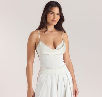 Lounge Caraco &agrave; Encolure Drap&eacute;e - Cr&egrave;me - 34