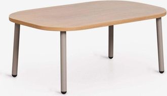 Sklum Table basse de jardin ovale 90x60 cm en acier Zunika SKLUM Moka Brown
