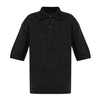 Maison Margiela Femme, Pulls, Noir, Taille: 40 FR Polo en lin