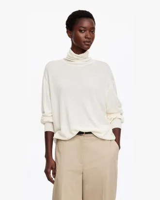 Arket Rollkragenpullover Aus Wolle Und Lyocell -Wei&szlig;