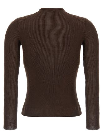 Magda Butrym Ribbed Silk Sweater - Brown