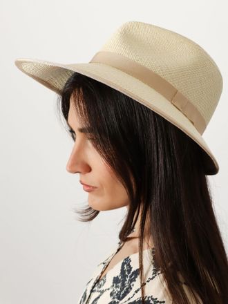 Max Mara Womens Panama Straw Hat Mxadolmen Beige