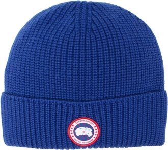 Canada Goose Femme, Accessoires, Bleu, Taille: ONE Size Logo Wool Beanie