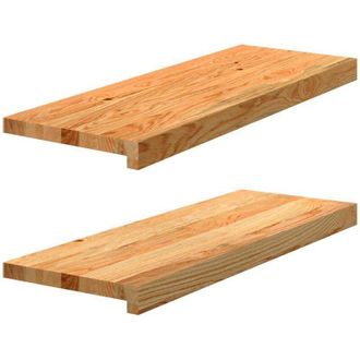 vidaXL Vidaxl - Appuis de fen&ecirc;tre 2 pcs marron clair bois de ch&ecirc;ne massif