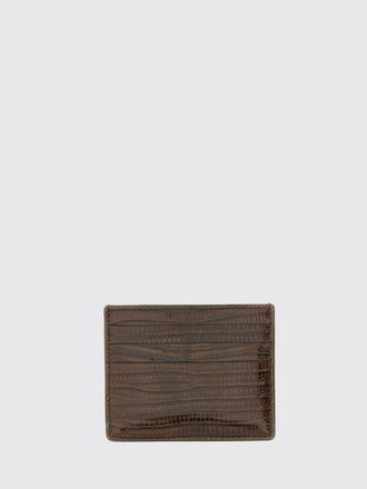 Brunello Cucinelli Porte-cartes plat en cuir avec imprim&eacute; crocodile