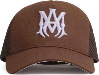 Amiri embroidered logo curved visor cap - Braun