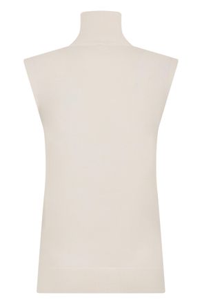 Toteme Womens Sleeveless High-Collar Sweater White Wool