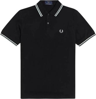 Fred Perry Homme, Tops, Noir, Taille: XS Polo Original à Double Liseré Noir