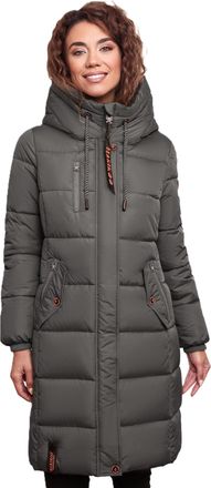 Marikoo Damen Wintermantel Winterjacke mit Kapuze Steppmantel B941 [B941-Yuik-Anthrazit-Gr.XL]