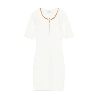 Elisabetta Franchi Femme, Robes, Blanc, Taille: 42 FR Short Dress