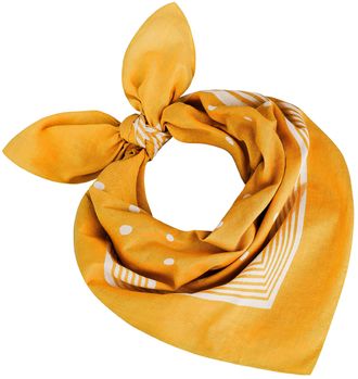 Tobeni 000803 Damen Herren Nickituch Kopftuch Bandana Halstuch Punkte Baumwolle Unisex Farbe Gelb Gr&ouml;sse 55 cm x 55 cm