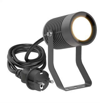 LEDs Com Gartenstrahler SHINGA für außen, IP65, Stecker, anthrazit, inkl. GU10 LED Lampe 630lm, warmweiß