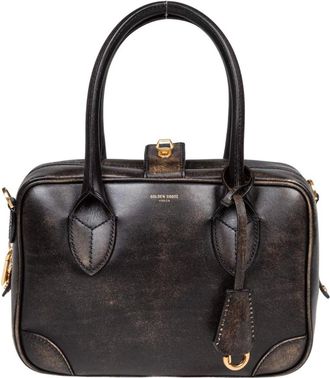 Golden Goose Femme, Sacs, Noir, Taille: ONE Size Sac à Main Vintage en Cuir avec Boucle Dorée