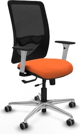 Piqueras y Crespo Moderner B&uuml;rostuhl Zulema mit wei&szlig;en und schwarzen Armlehnen, h&ouml;henverstellbare Lendenwirbelst&uuml;tze, ausgestattet mit Syncro/Traslack und Schneideschau