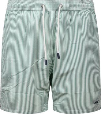 MC2 Saint Barth Homme, Maillots de bain, Vert, Taille: M Seersucker Stripes 53 L EMB Swim Short