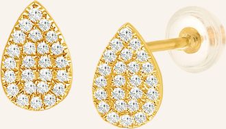 Leaf Ohrstecker Drops Aus 18 Karat Gelbgold Mit Diamanten gold