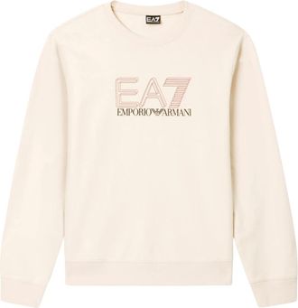 Emporio Armani Emporio Armani Ea7, Homme, Sweatshirts et sweats &agrave; capuche, Beige, Taille: 2XL Visibility Cotton Zip-Up SweaT-shirt