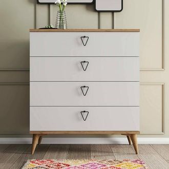 Dmora Kommode Sualocin 80x45x90,8 cm Braun, 4 Schubladen