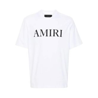 Amiri Homme, Tops, Blanc, Taille: XL T-shirt en Coton Blanc Col Rond